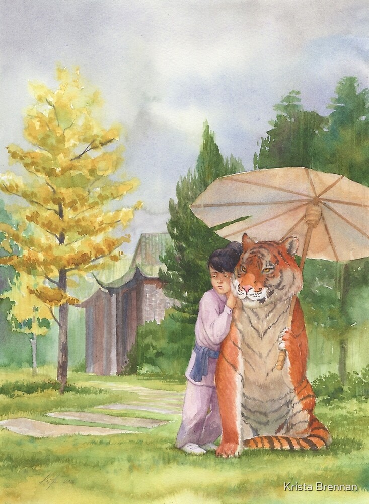 "Little Shifu and Tiger" by Krista Brennan | Redbubble