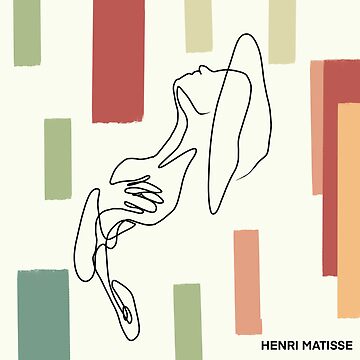 "Henri matisse simple one line woman portrait drawing " Sticker for ...