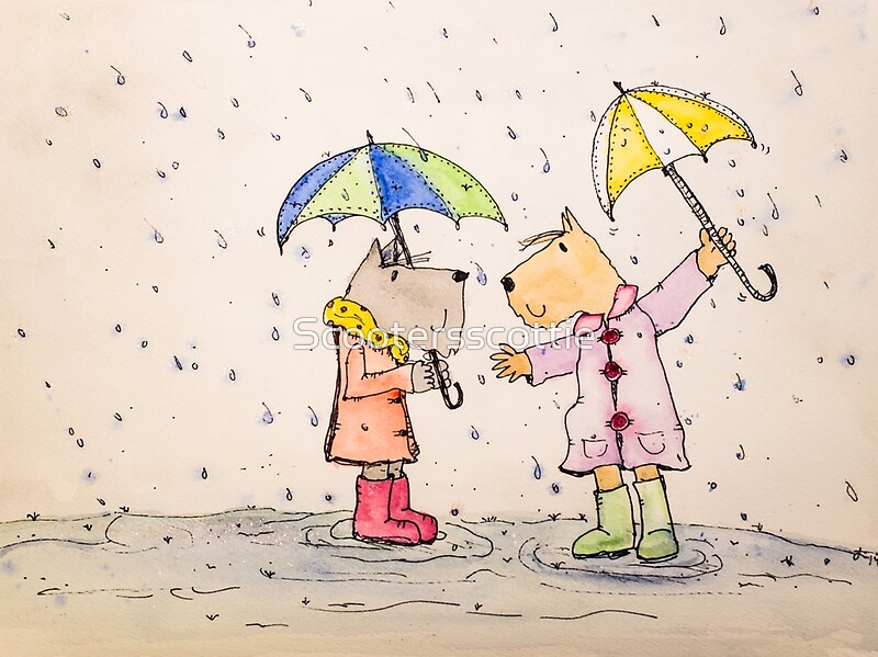 "Best Friends in the rain!" by Scootersscottie | Redbubble