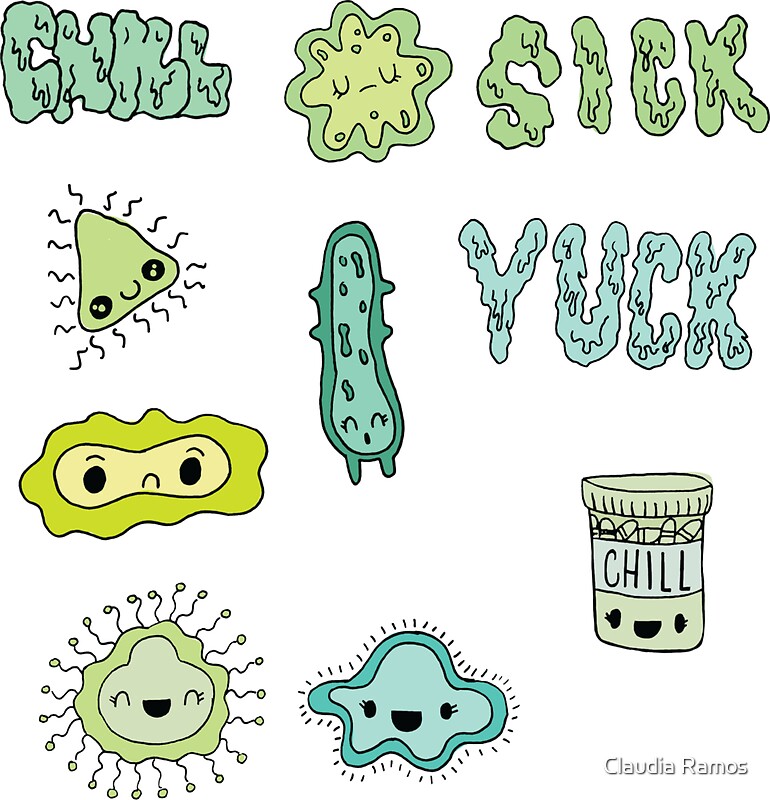 "Cute Sick Germs" Stickers by Claudia Ramos | Redbubble