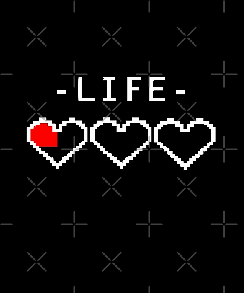 "Funny Video Game Gamer Life Heart Over Low HP " by JapaneseInkArt ...