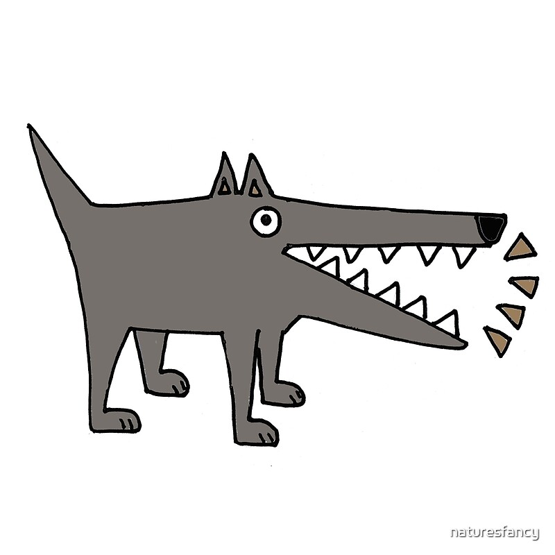 "Funny Funky Gray Barking Watchdog Cartoon" by naturesfancy | Redbubble
