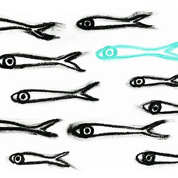 "School of skinny fish with non-conformist III/IV (cut-out)" iPad Case ...