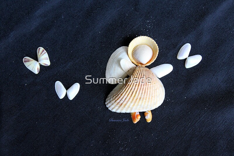 "Beach Angel ~ Shells on Sandy Canvas " by SummerJade | Redbubble