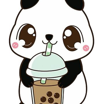 "Kawaii panda with boba " Sticker for Sale by Whimsical Prints | Redbubble