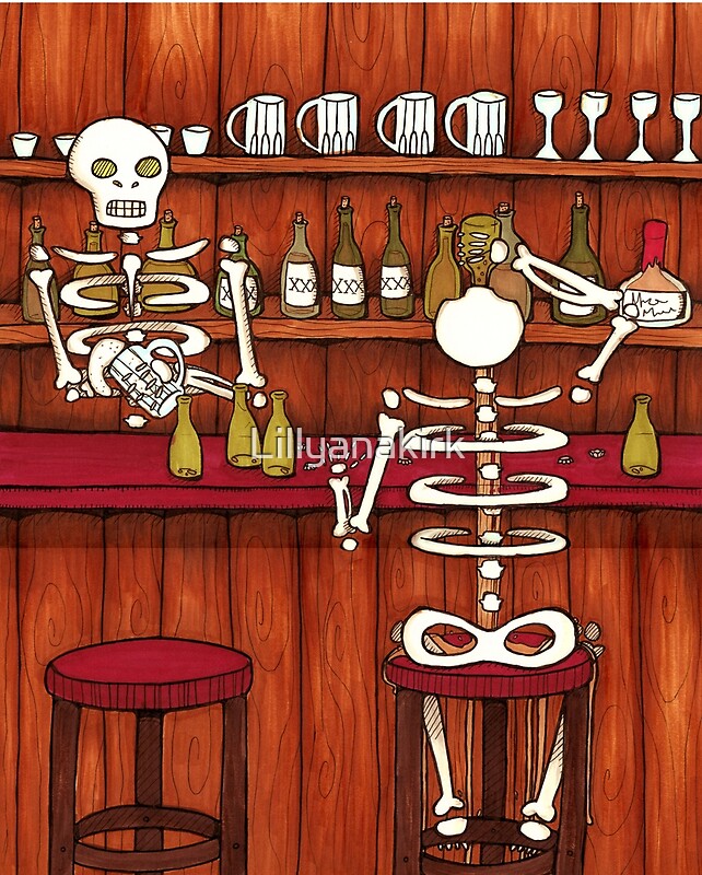 "Skeleton Bar" by Lillyanakirk | Redbubble