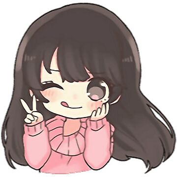 "cute Chibi doing a peace sign" Greeting Card for Sale by sirineab ...