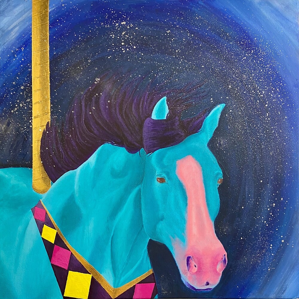 "Carousel Horse in Snow Globe" by Peter Curley | Redbubble