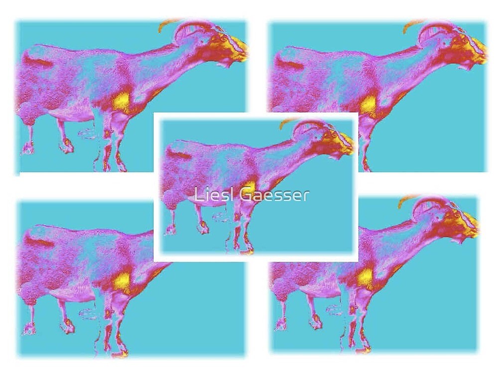 "Negative Neon Goat Chex" by Liesl Gaesser | Redbubble