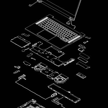 "Thinkpad P1 / X1 Extreme Gen 4 Exploded Diagram Dark" Sticker for Sale ...