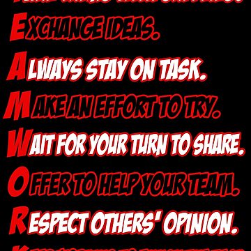 "Teamwork Acrostic Poem" Sticker for Sale by Fashimation20 | Redbubble