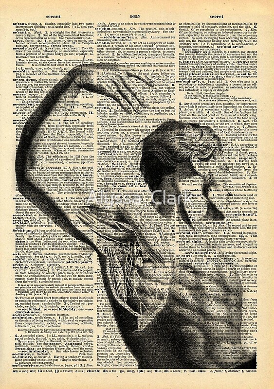 "Vintage Dictionary Page Anatomy Side Arm Profile" by Alyssa Clark ...