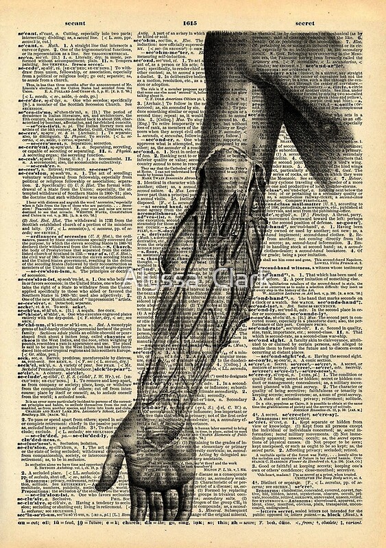 "Vintage Dictionary Page Anatomy Arm Profile" by Alyssa Clark | Redbubble