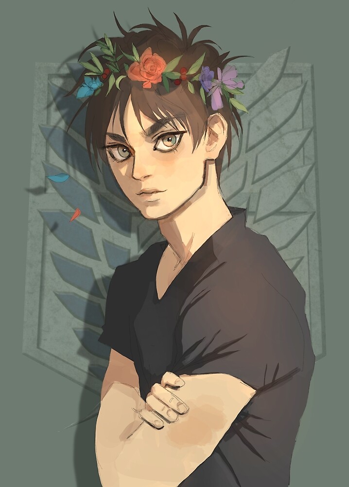 "Eren Jaeger Flower Crown" by xbevnapx | Redbubble