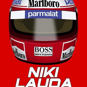 "Niki Lauda - Front Helmet design with Text" Poster for Sale by ...