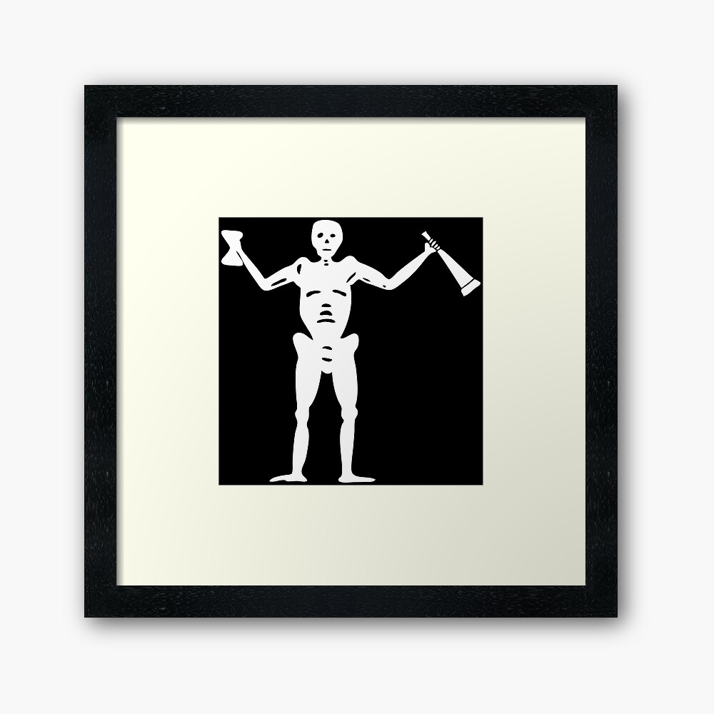 "Samuel Black Sam Bellamy - Pirate Flag 2" Framed Art Print by kayve ...