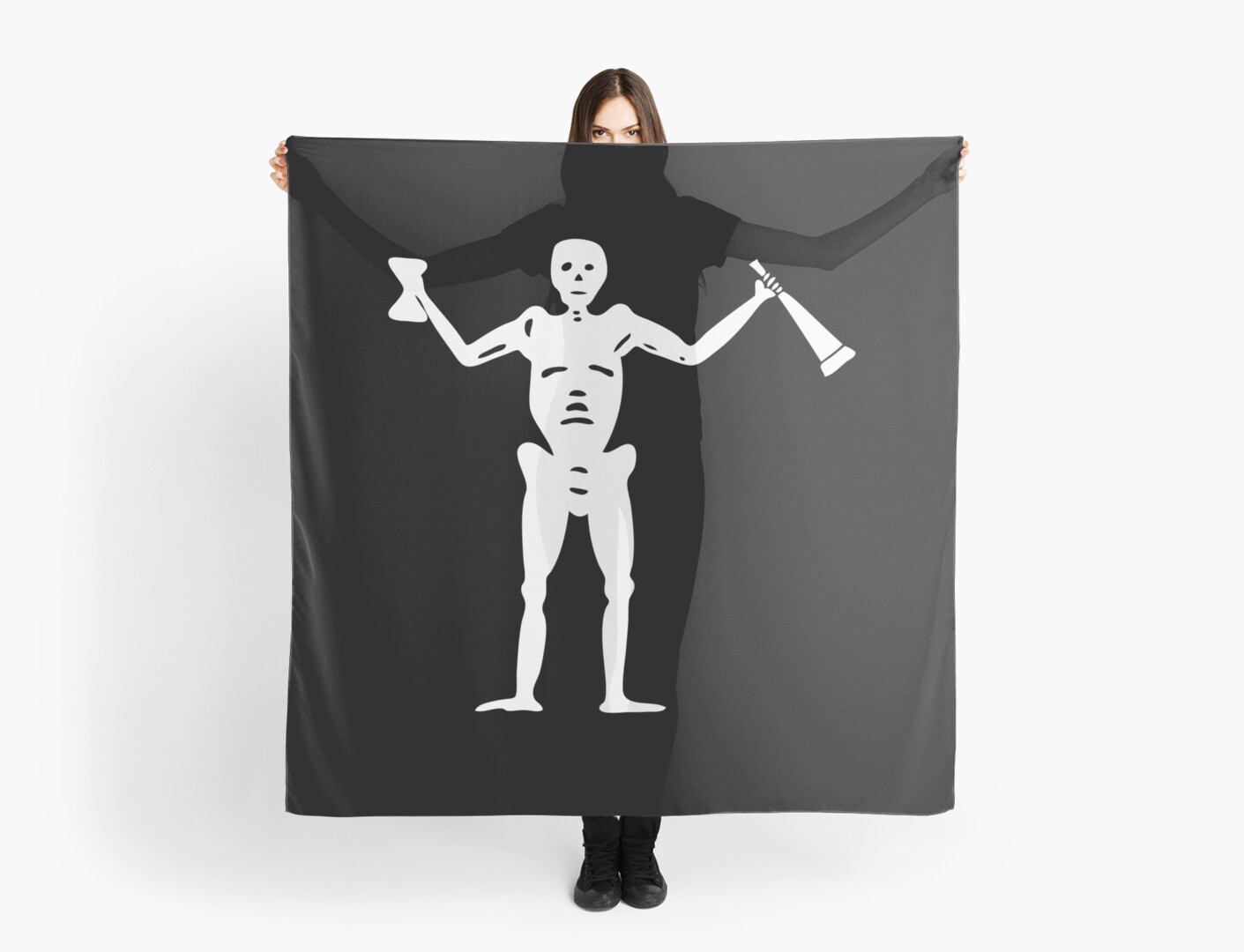 "Samuel Black Sam Bellamy - Pirate Flag 2" Scarf by kayve | Redbubble