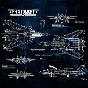 "Tomcat F-14 Blueprint Tapestry USAF Navy " Poster for Sale by ...