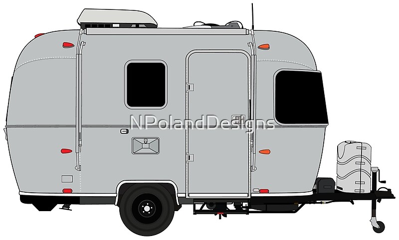 "Gray Camper Trailer Sticker" by NPolandDesigns | Redbubble