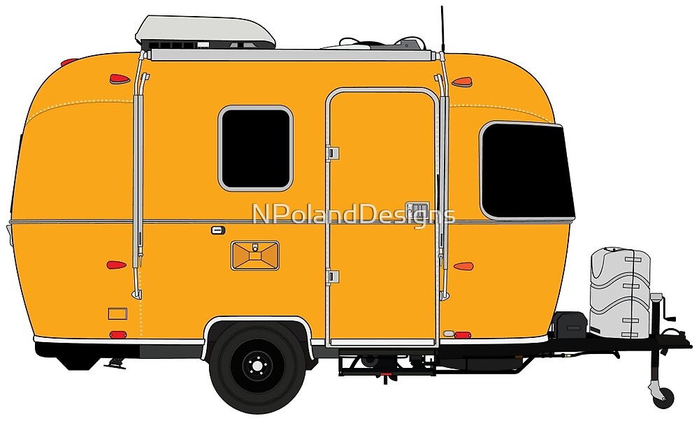 "Orange Camper Trailer Sticker" by NPolandDesigns | Redbubble