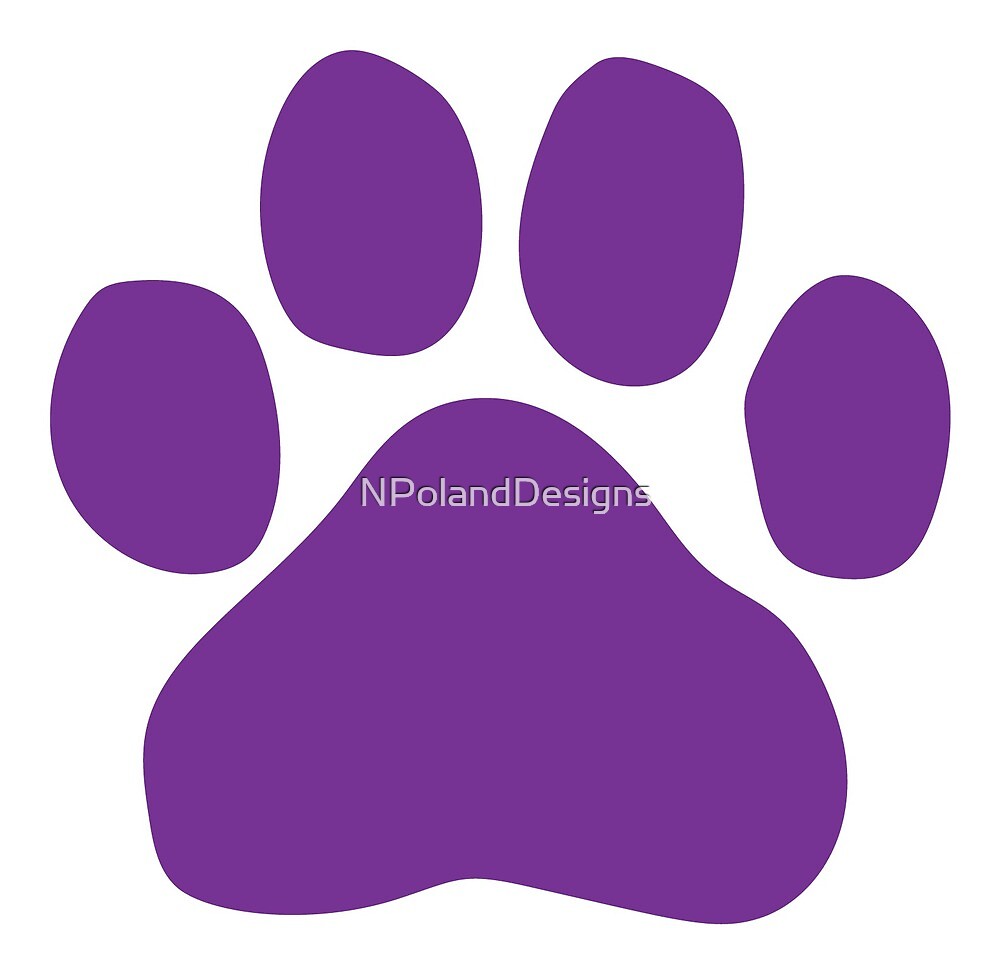 "Purple Paw Print Sticker" by NPolandDesigns | Redbubble