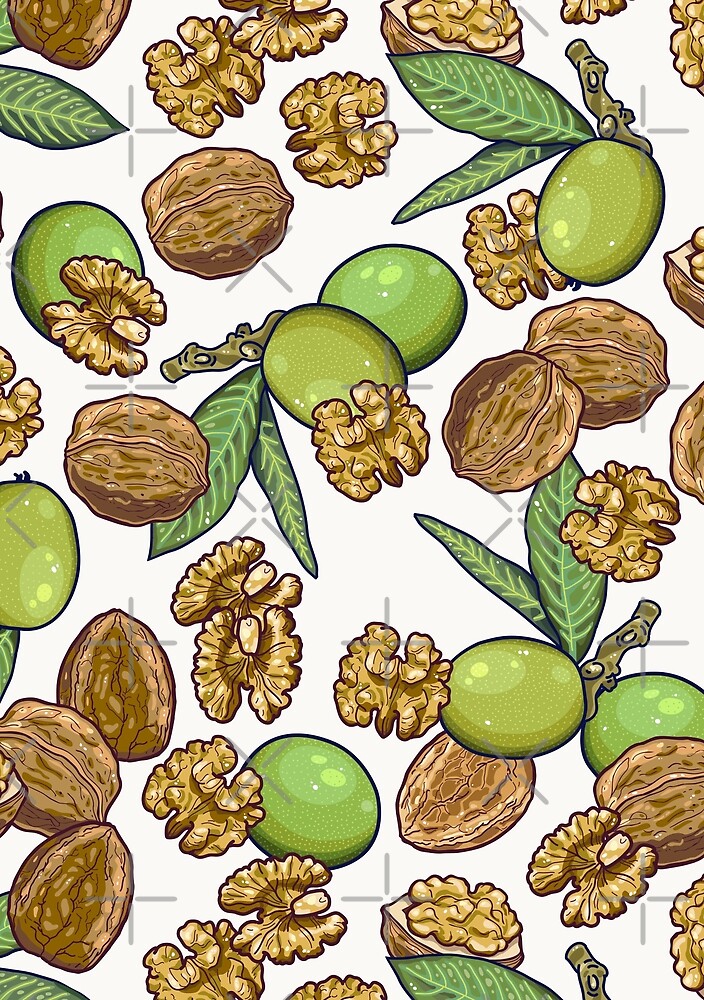 "cheeky walnuts pattern" by smalldrawing | Redbubble