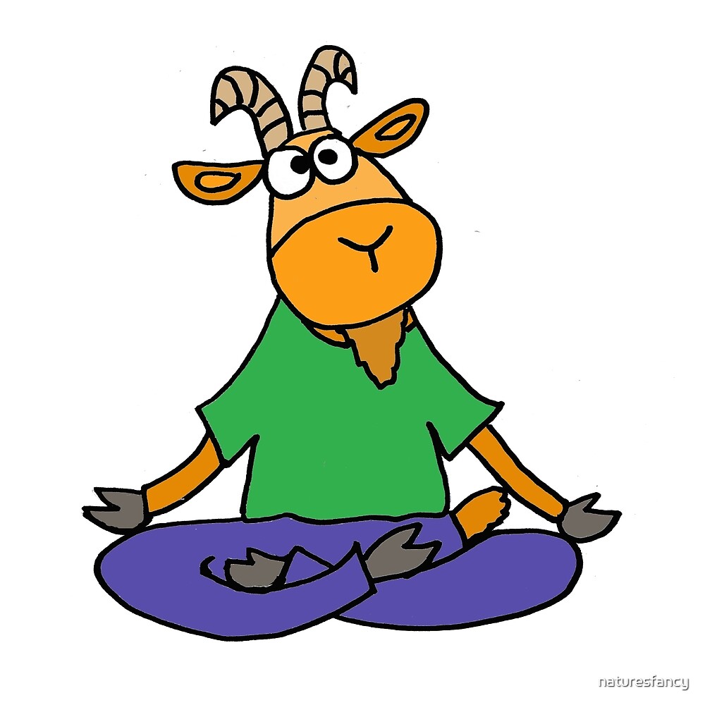 "Funky Cute Goat Doing Yoga" by naturesfancy | Redbubble