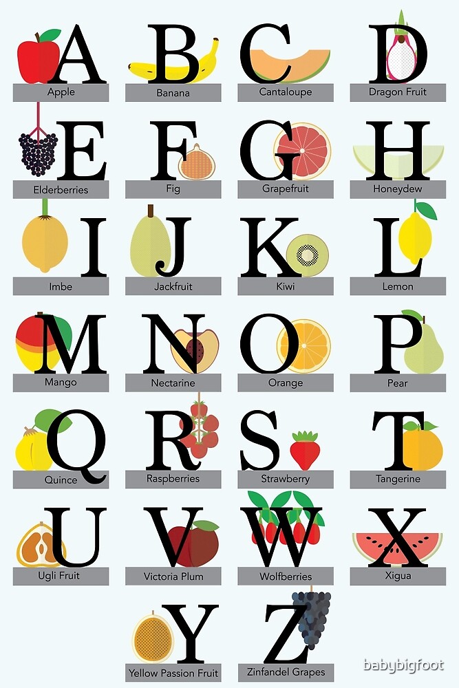 "Fruit Alphabet" by babybigfoot | Redbubble