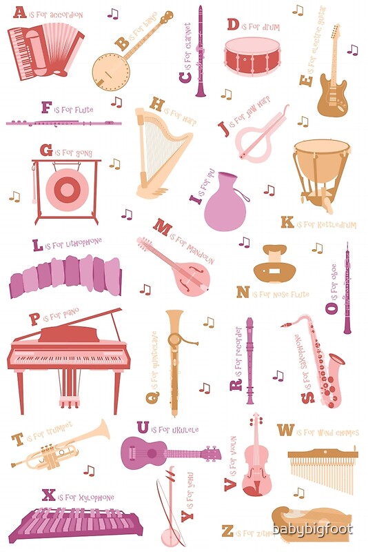 "Musical Instrument Alphabet" by babybigfoot | Redbubble