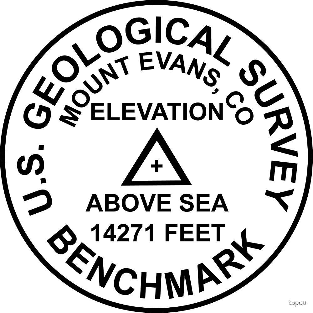 "Mount Evans, Colorado USGS Style Benchmark" by topou | Redbubble