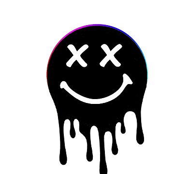 "x _ x drippy smiley face with lil bit of a rainbow" Poster for Sale by ...