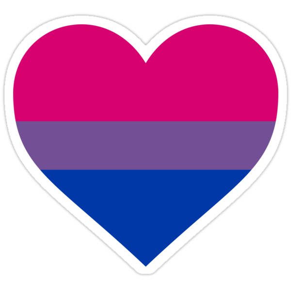 Bisexual Pride Flag Heart Shape Stickers By Seren0 Redbubble