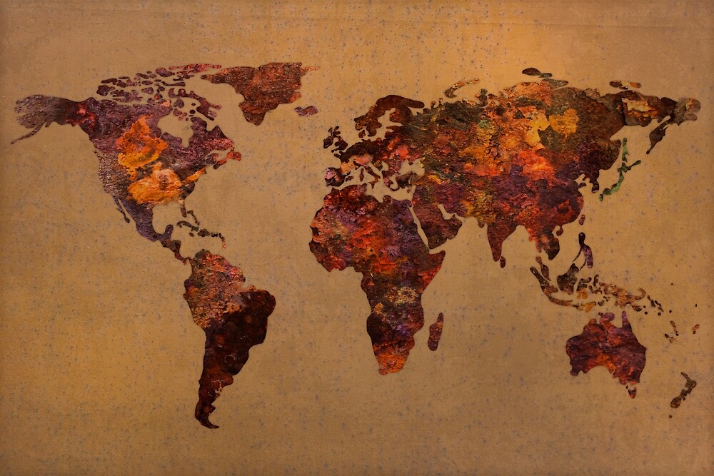"Rust World Map" by map-lover | Redbubble