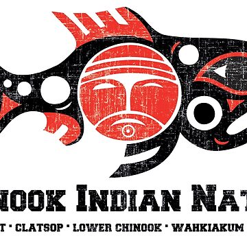 "Chinook Nation Tribal Logo, distressed print" Metal Print for Sale by Chinook Nation | Redbubble