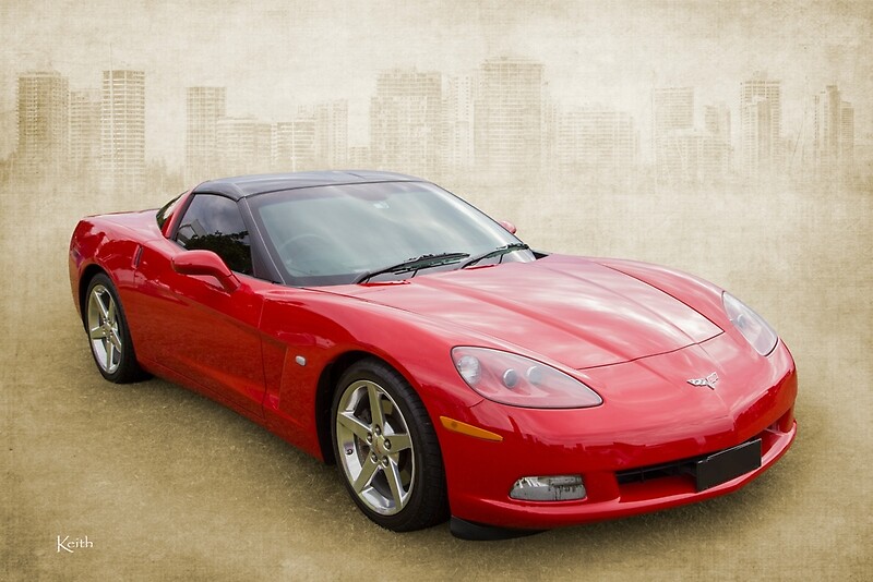 "Red Corvette" by Hawley Designs | Redbubble