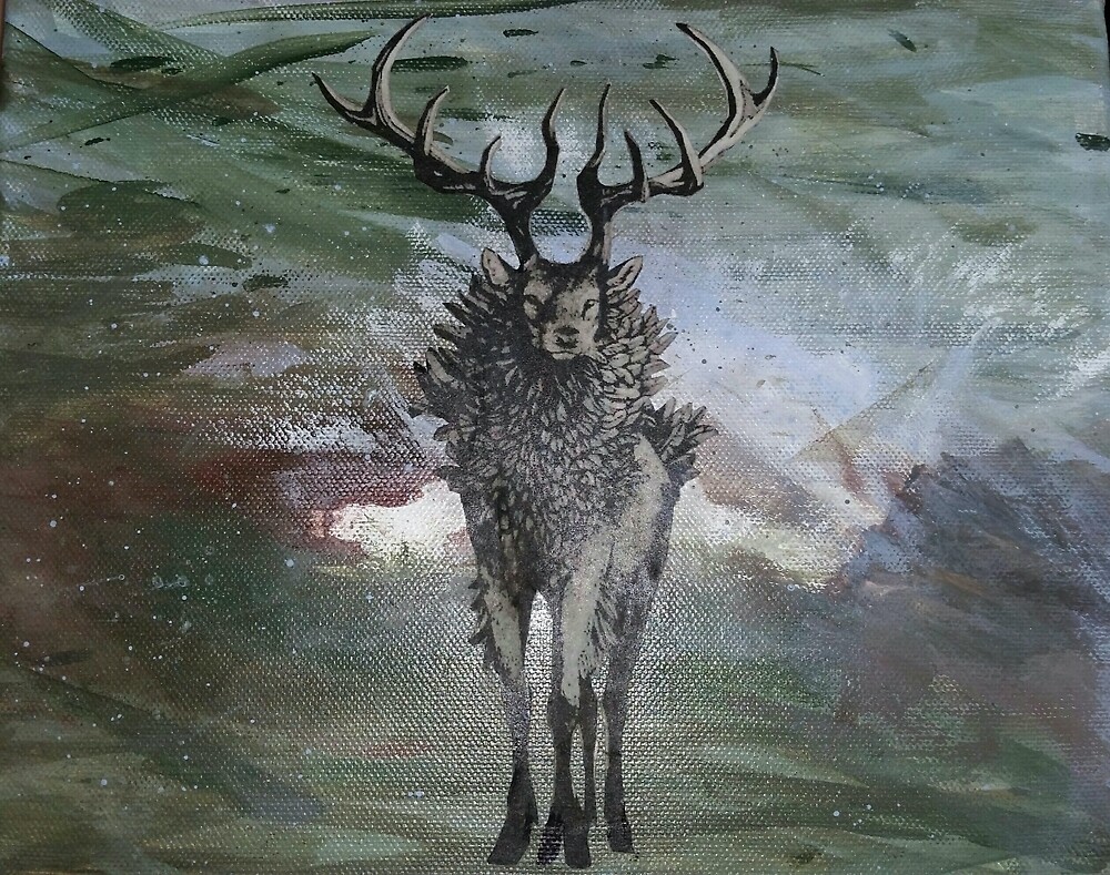 "Raven Stag" by Alcmenae | Redbubble