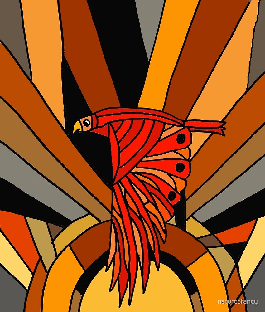 "Cool Artsy Retro Hawk in Flight Art Deco" by naturesfancy | Redbubble