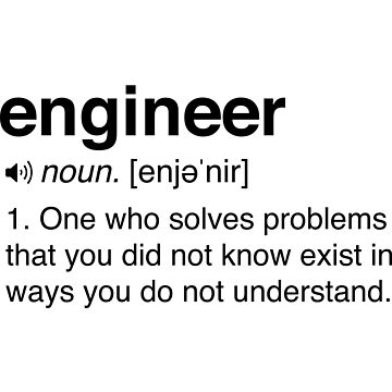 "Funny Engineer Definition" Sticker for Sale by careers | Redbubble