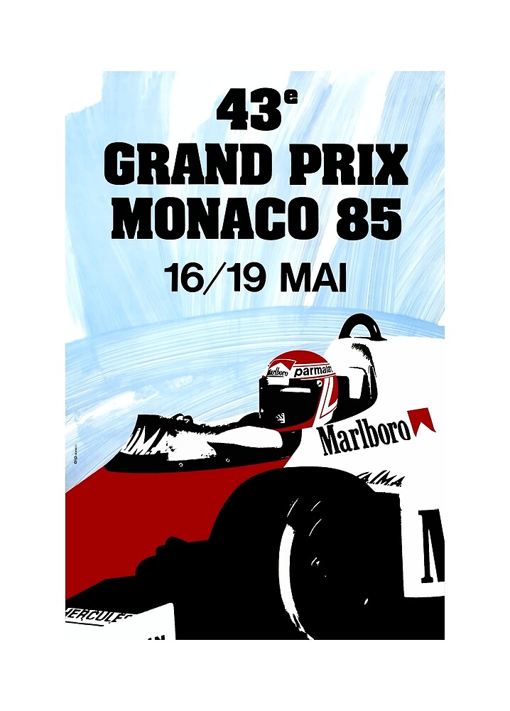 "1985 MONACO Grand Prix Racing Poster" by retrographics | Redbubble