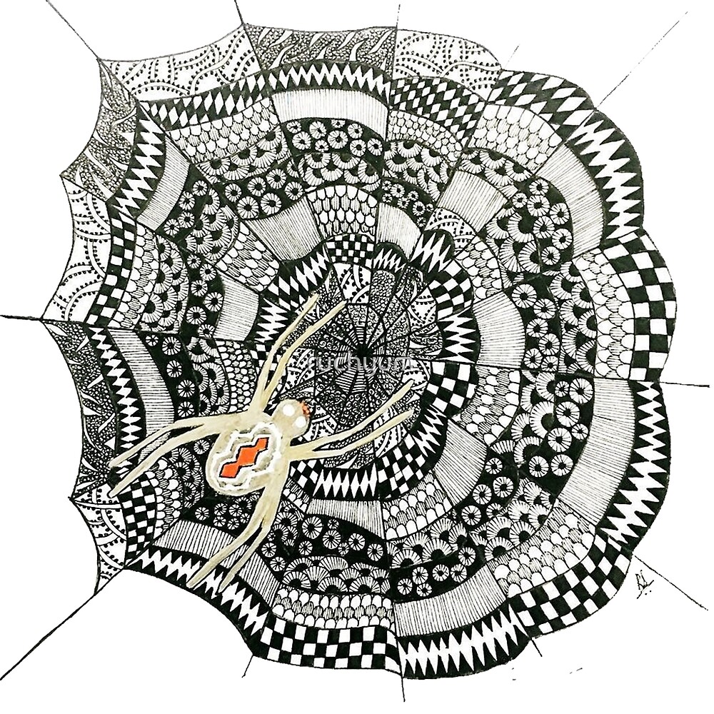 "Zentangle Spider Web" by ruchyum | Redbubble