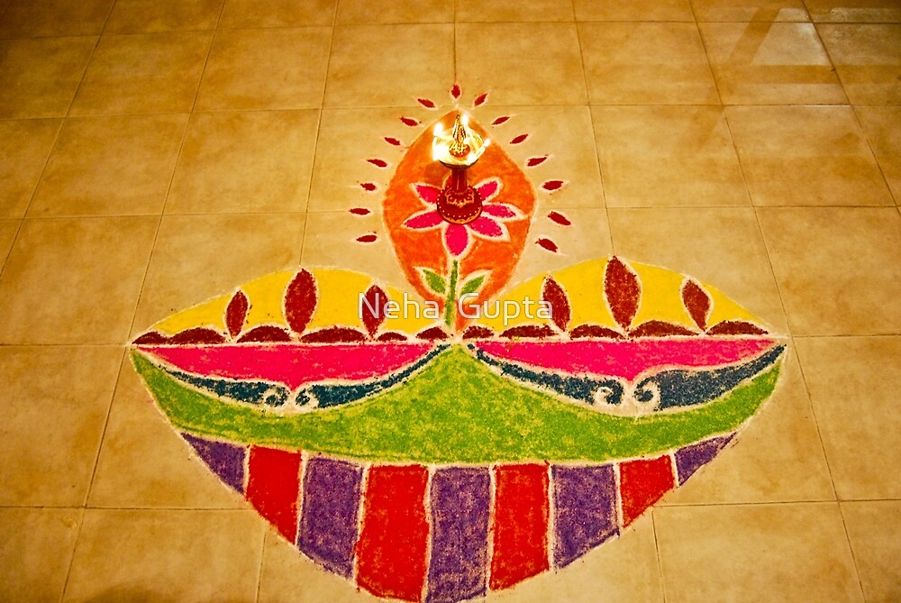 "A Diya Rangoli" by Neha Gupta | Redbubble