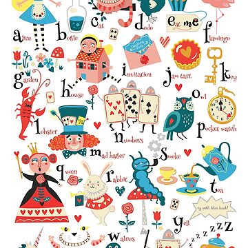 "Alice in Wonderland Alphabet" Greeting Card for Sale by Emily Skinner ...