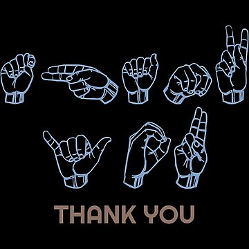 "ASL American Sign Language Thank You" Sticker for Sale by ...