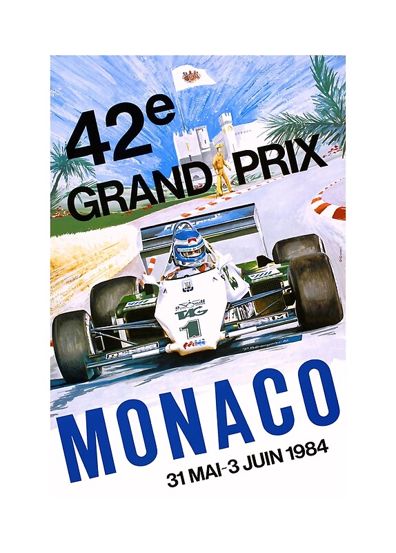 "1984 MONACO Grand Prix Racing Poster" by retrographics | Redbubble
