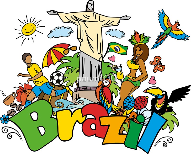 "Funny cartoon brazil picture" Stickers by naum100 | Redbubble