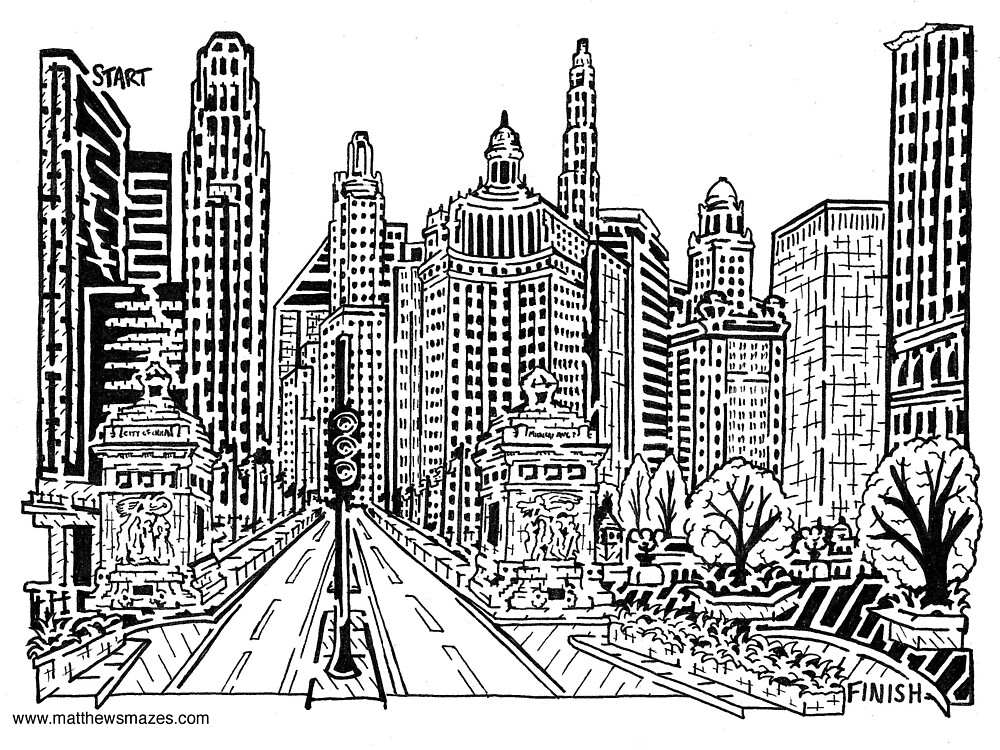 "Michigan Ave Bridge Maze" by matthewsmazes | Redbubble