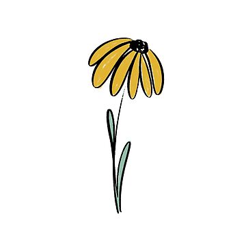 "yellow flower line art" Poster for Sale by emmaleighhowie | Redbubble