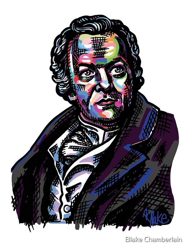 "Colorful William Blake Portrait" by Blake Chamberlain | Redbubble