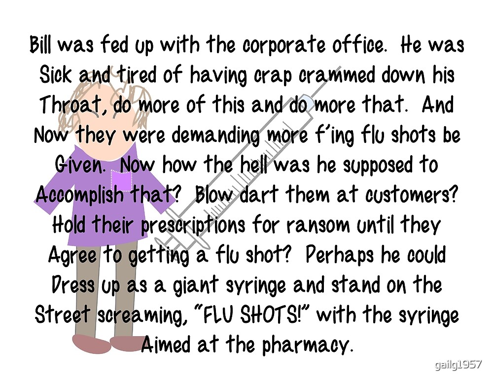 "Pharmacist Flu Shot Story Art" by Gail Gabel, LLC | Redbubble