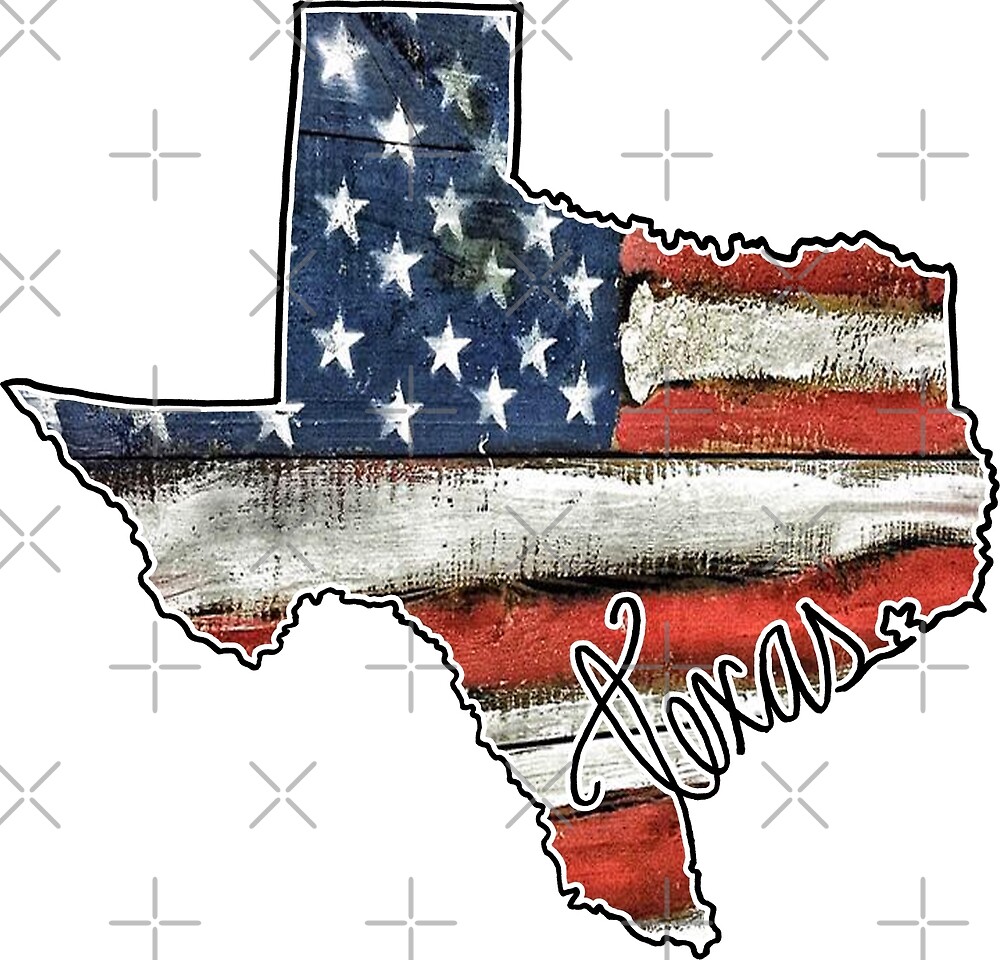 "Texas State Outline Flag USA" by Michael Garber | Redbubble